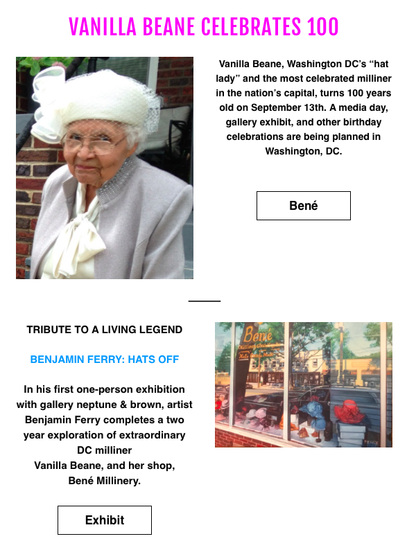 Vanilla Beane celebrates 100! | Black Wide-Awake