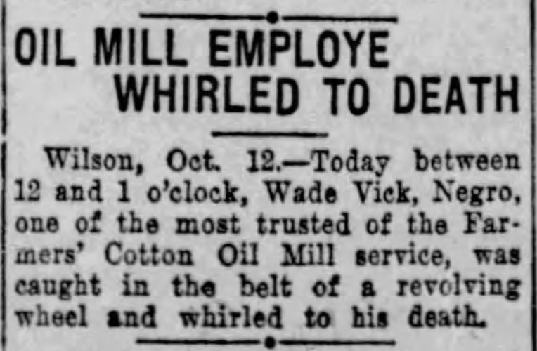 The tragic death of Wade Vick. | Black Wide-Awake