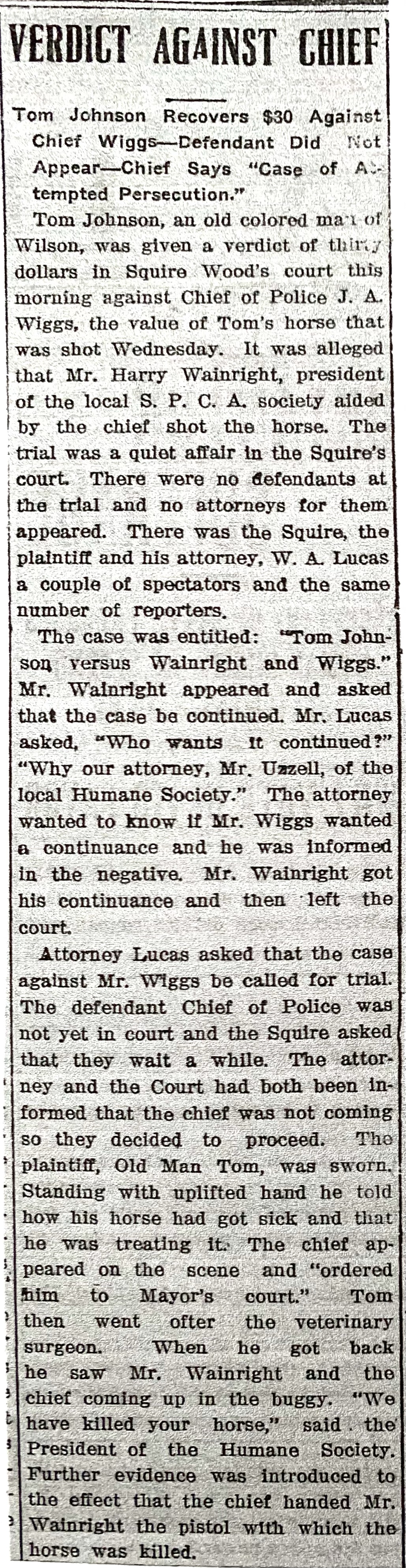 Johnson sues the police chief … and wins. | Black Wide-Awake