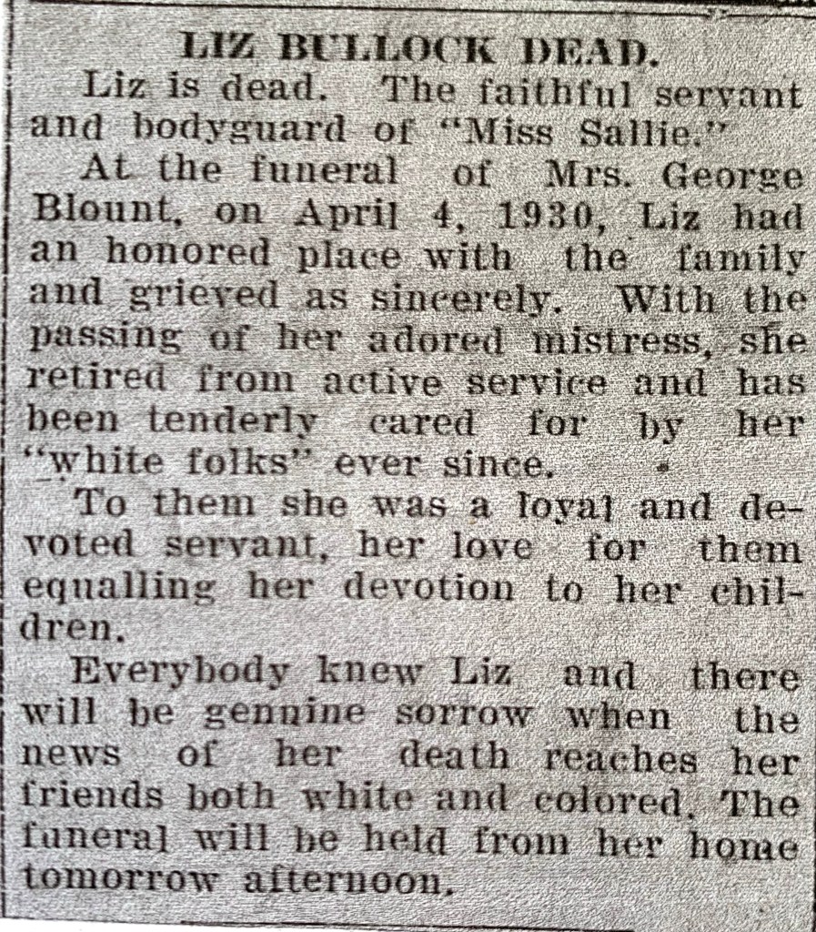 The death of Lizzie Bullock. | Black Wide-Awake