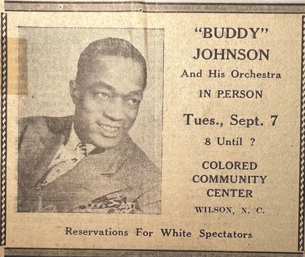 Buddy Johnson and his Orchestra at the Community Center. | Black Wide-Awake