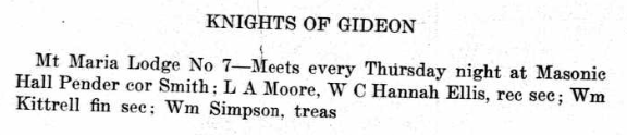 Knights of Gideon meet every Thursday night. | Black Wide-Awake