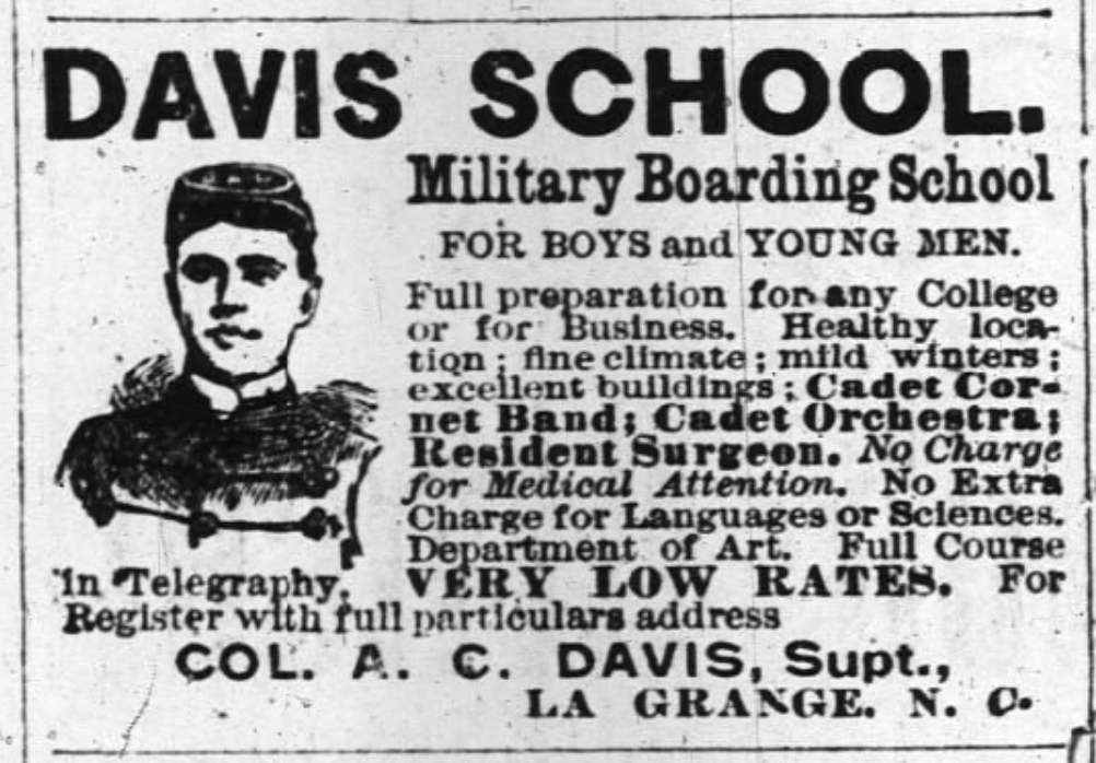 Where we worked: Davis Military Academy. | Black Wide-Awake