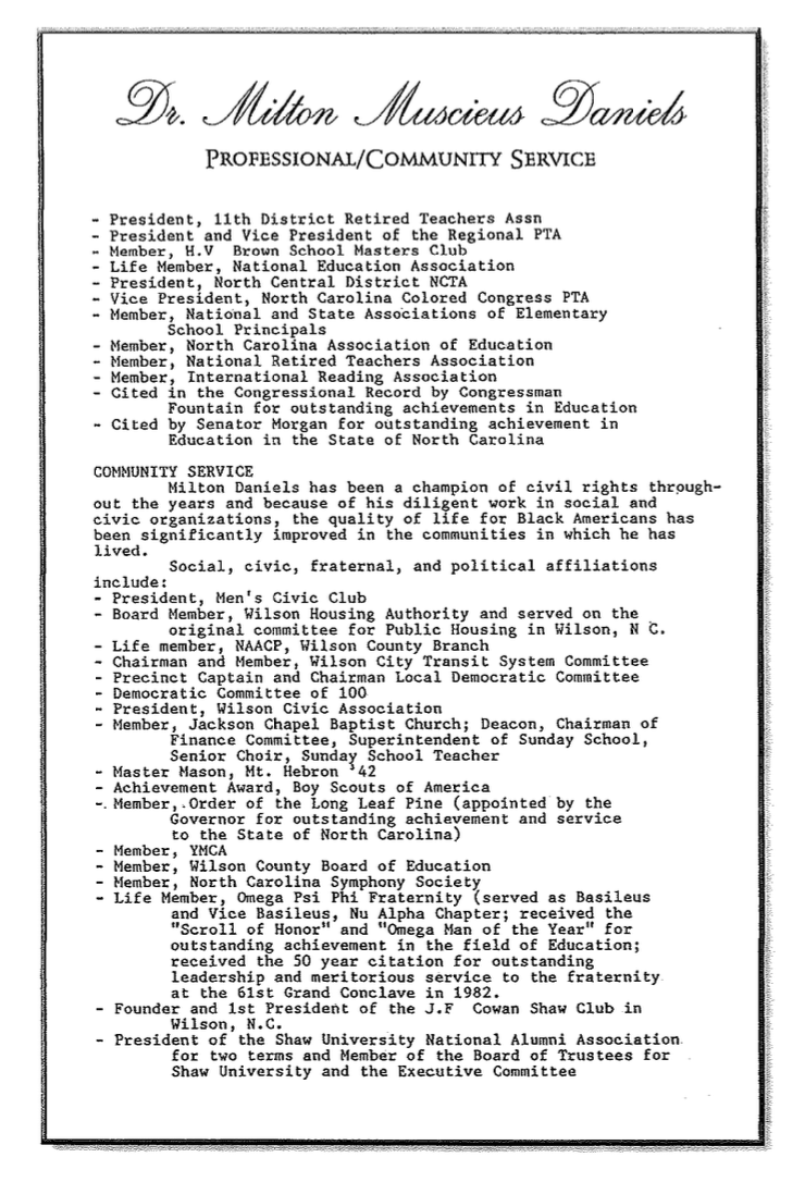 In memoriam: Milton M. Daniels (1911-1991). | Black Wide-Awake