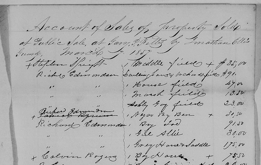 The estate of William Felts (1854). | Black Wide-Awake