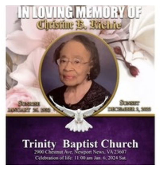 In memoriam: Christine Barnes Richie. | Black Wide-Awake