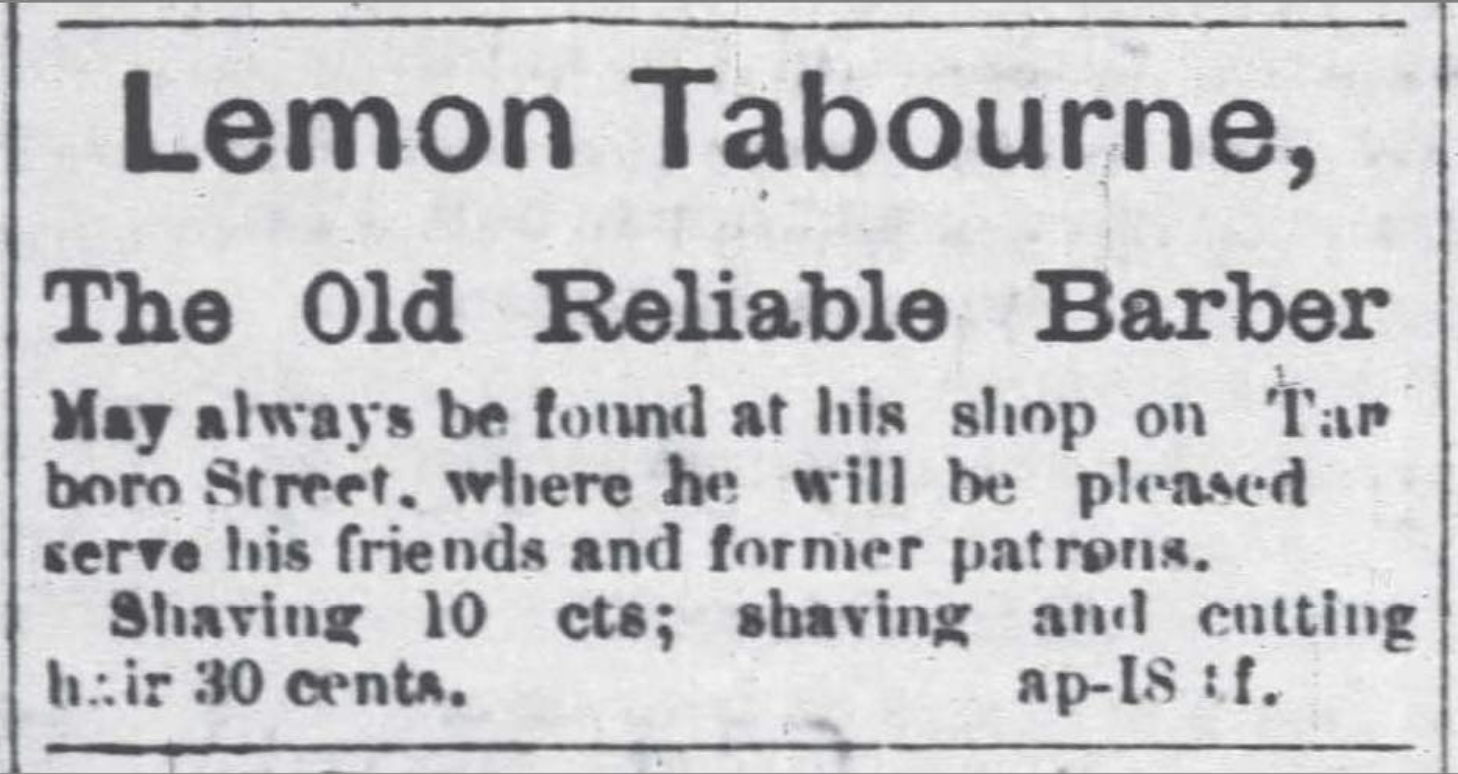 Historic Black Business Series, no. 12: Lemon Taborn’s barbershop ...
