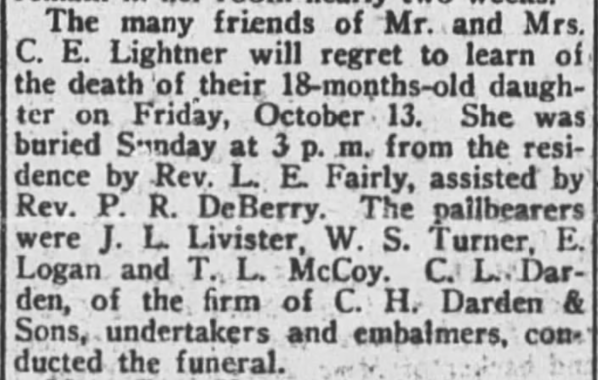 Darden conducts Lightner funeral. | Black Wide-Awake