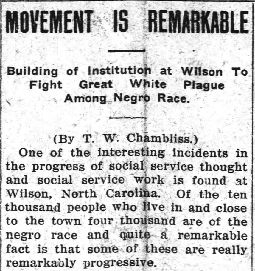 Wilson’s remarkable hospital. | Black Wide-Awake