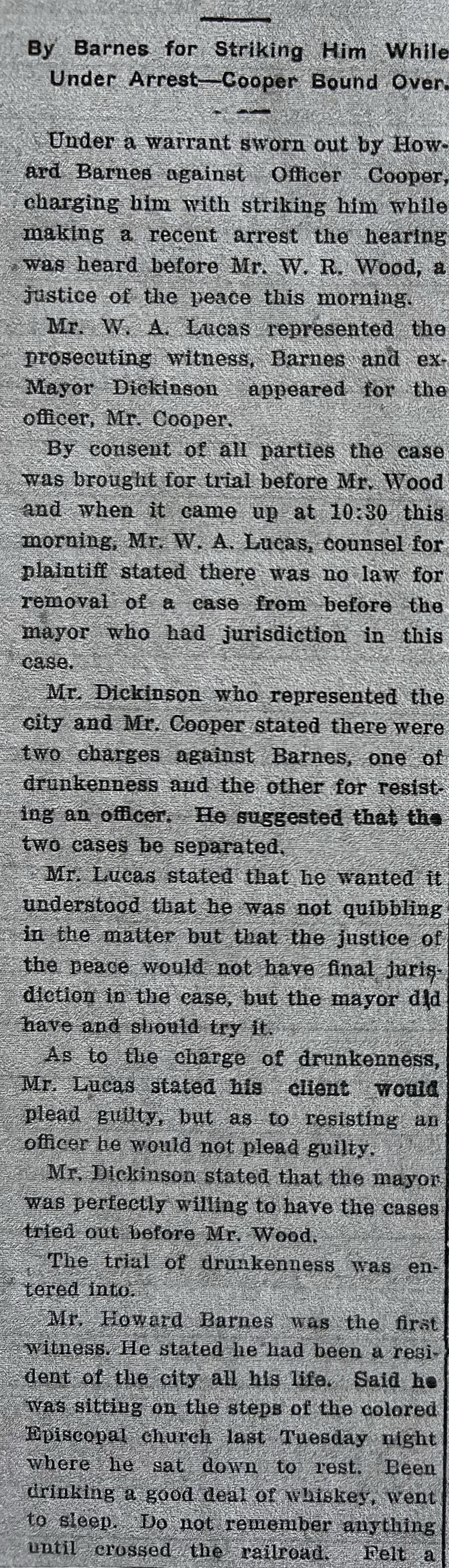 The testimony concerning Officer Cooper. | Black Wide-Awake