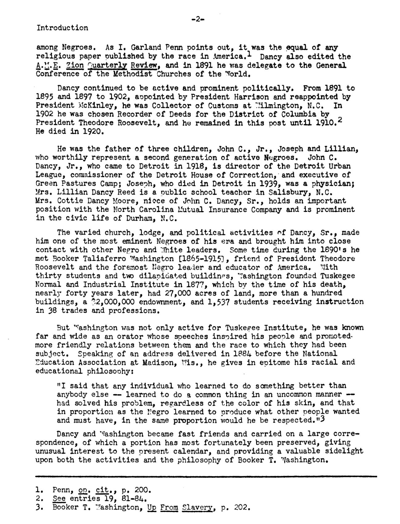 S.H. Vick’s letters to John C. Dancy. | Black Wide-Awake