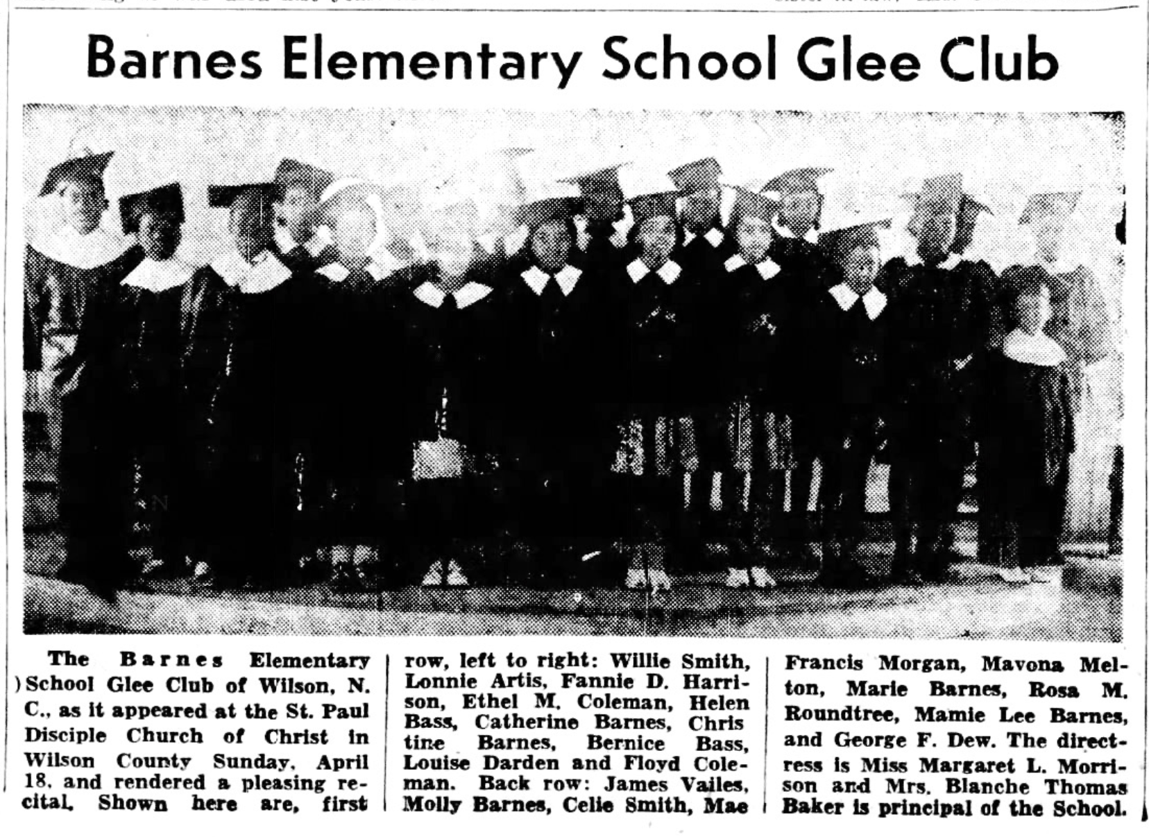Barnes School glee club performs. | Black Wide-Awake