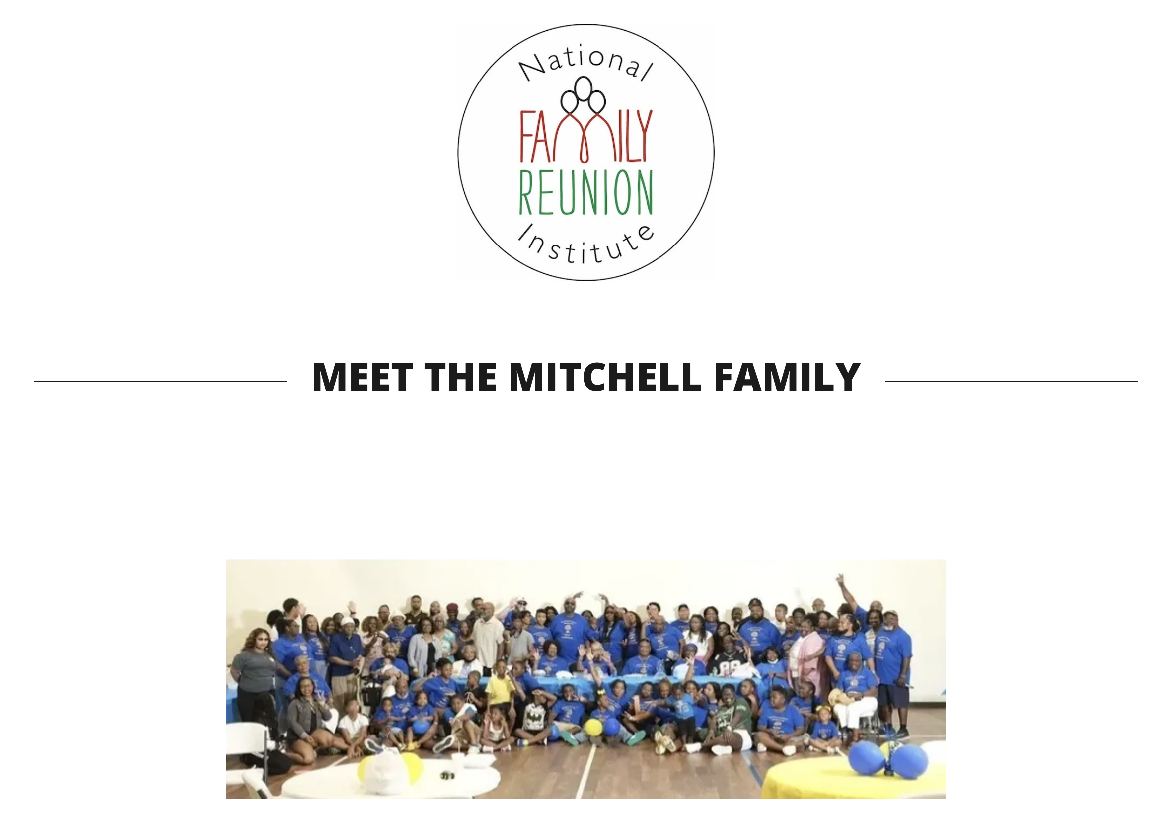 Wishing the Mitchell Family a great reunion! | Black Wide-Awake