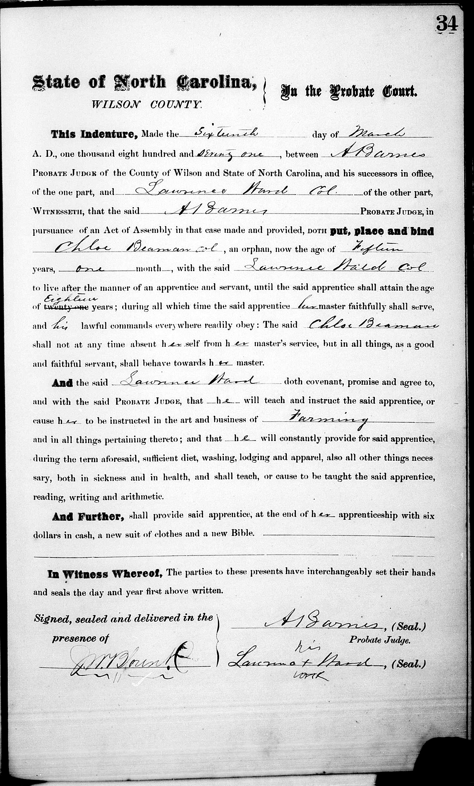 The apprenticeship of the Beaman siblings, Patrick, 8, Lydia, 9, Jennie ...
