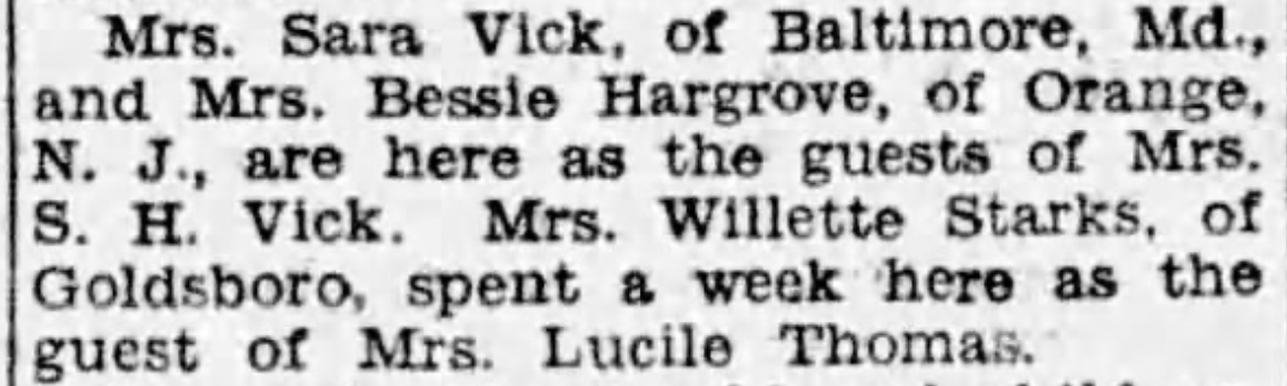 Who was Mrs. Sara Vick? | Black Wide-Awake